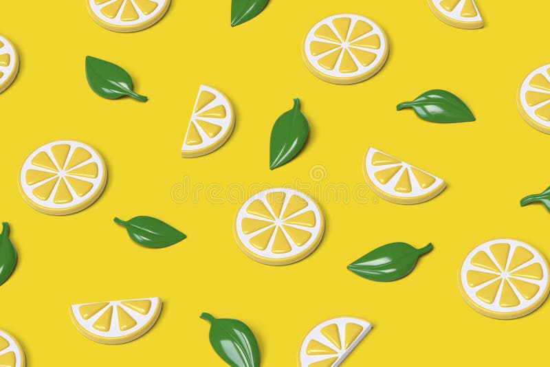 Cartoon Lemons Pattern Background. Stock Illustration - Illustration of ...