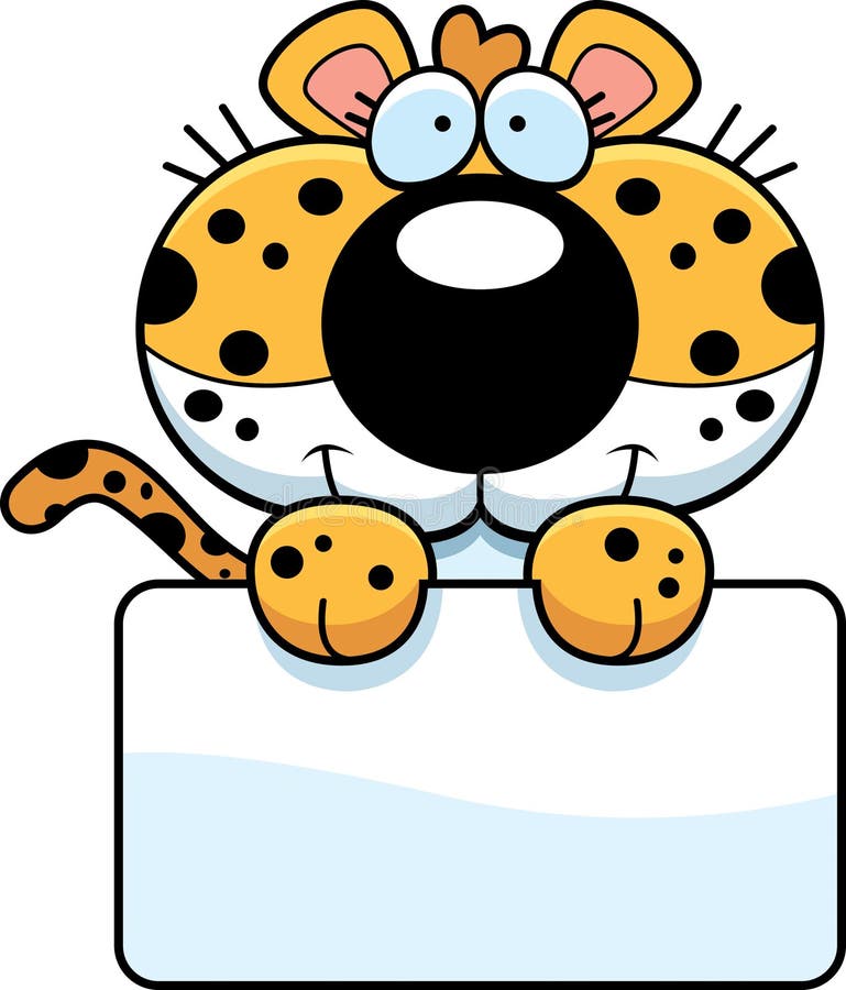 Cartoon Leopard Sign stock vector. Illustration of leopard - 47475364