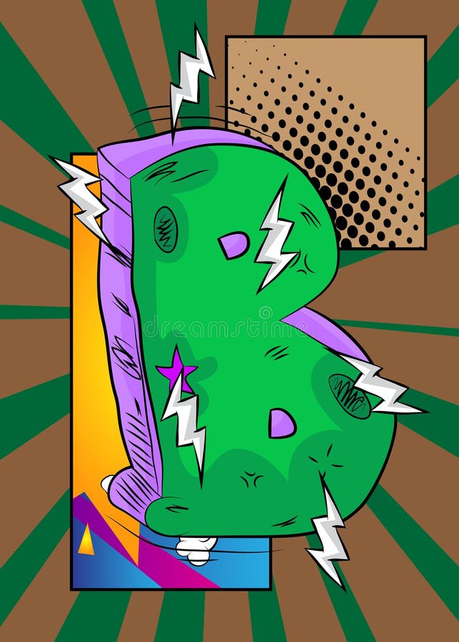 Cartoon Letter B, Comic Book Alphabet. Retro Vector Comics Pop Art ...