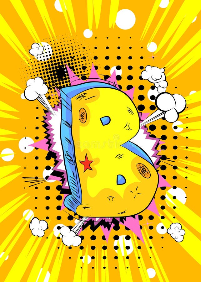 Cartoon Letter C, Comic Book Alphabet. Retro Vector Comics Pop Art Design Stock Vector ...