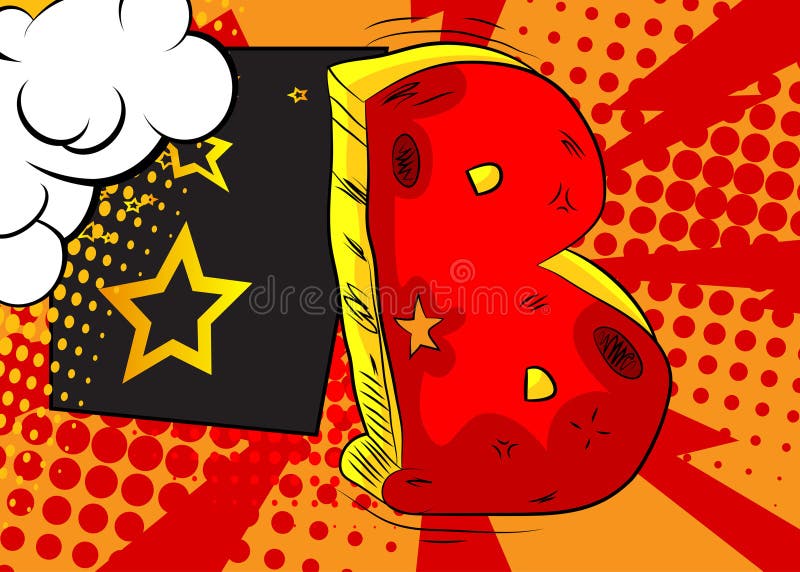 Cartoon Letter B, Comic Book Alphabet. Retro Vector Comics Pop Art ...