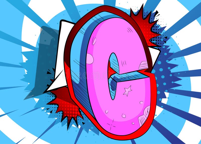 Cartoon Letter C, Comic Book Alphabet. Retro Vector Comics Pop Art ...