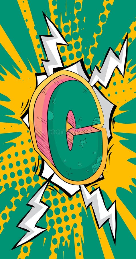 Cartoon Letter C, Comic Book Alphabet. Retro Vector Comics Pop Art ...