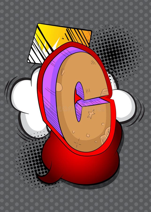 Cartoon Letter C, Comic Book Alphabet. Retro Vector Comics Pop Art ...