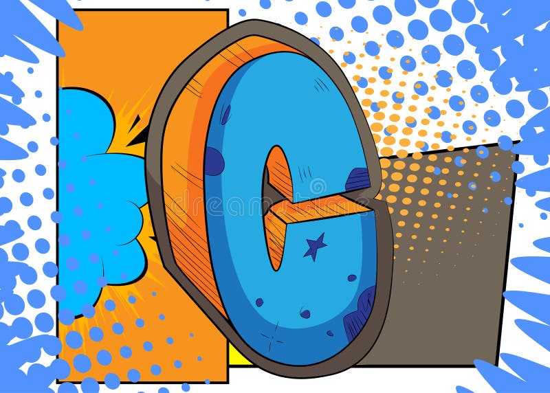 Cartoon Letter C, Comic Book Alphabet. Retro Vector Comics Pop Art ...