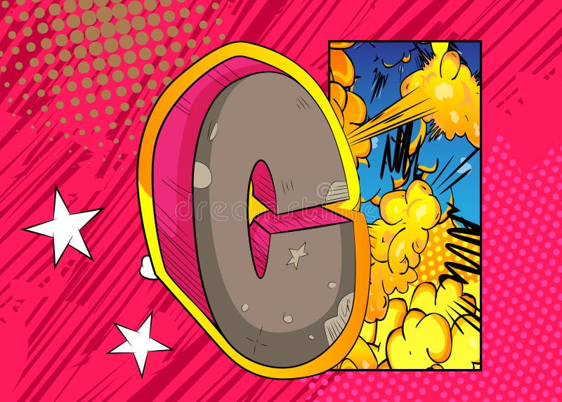 Cartoon Letter C, Comic Book Alphabet. Retro Vector Comics Pop Art ...