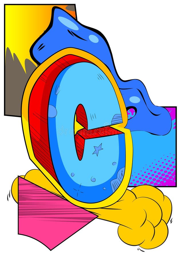Cartoon Letter C, Comic Book Alphabet. Retro Vector Comics Pop Art ...