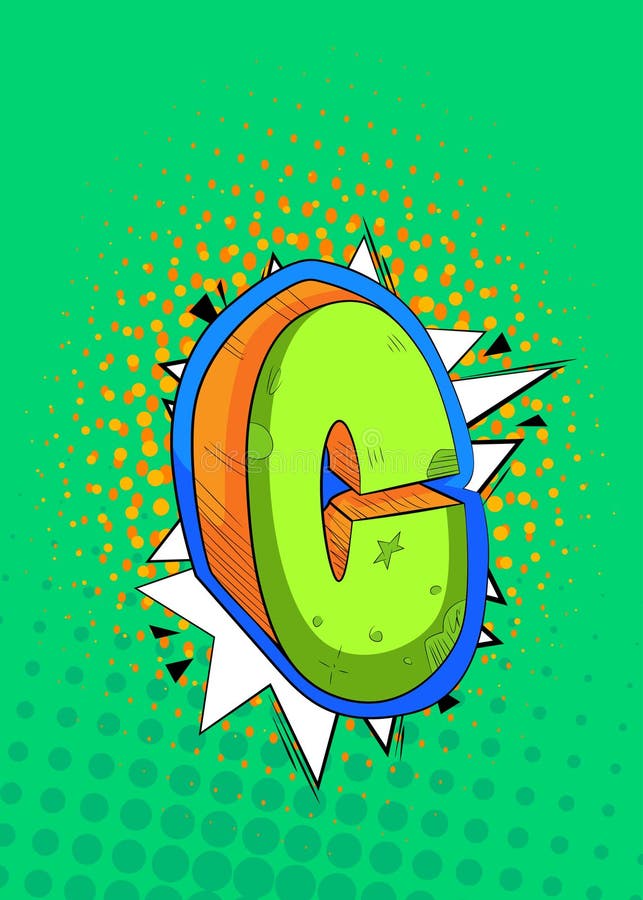 Cartoon Letter C, Comic Book Alphabet. Retro Vector Comics Pop Art ...