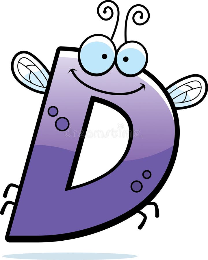 Cartoon Letter D Bug stock vector. Illustration of letters - 47088296