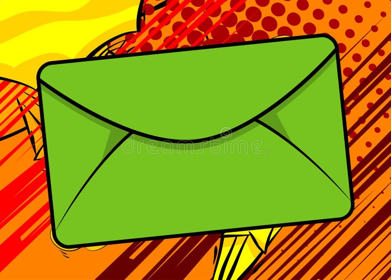Cartoon Letter Envelope, Comic Book Message. Retro Vector Vintage ...