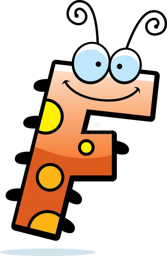 Cartoon Letter F Bug stock vector. Illustration of clipart - 47088843
