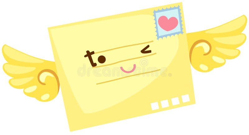 Cartoon letter flying stock vector. Illustration of graphic - 25327997