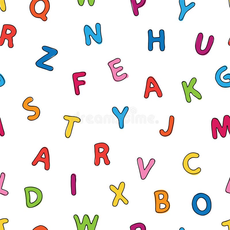 ABC Pattern on White Background Stock Vector - Illustration of decor ...