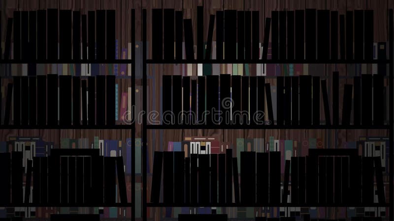 Cartoon Library Packed with Books in the Dark Stock Footage - Video of ...