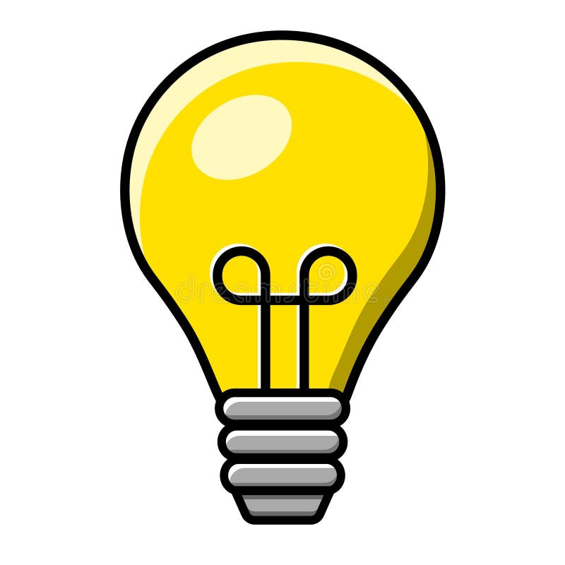 Cartoon light bulb icon stock vector. Illustration of lamp - 241749011