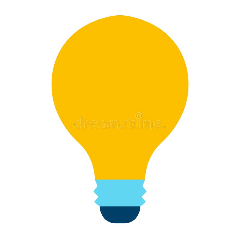 Cartoon Light Bulb Isolated on White Background Stock Illustration ...
