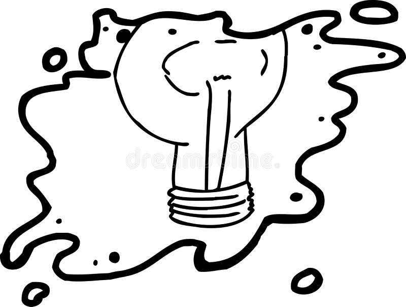 Cartoon Light Bulb Outline stock illustration. Illustration of blob ...