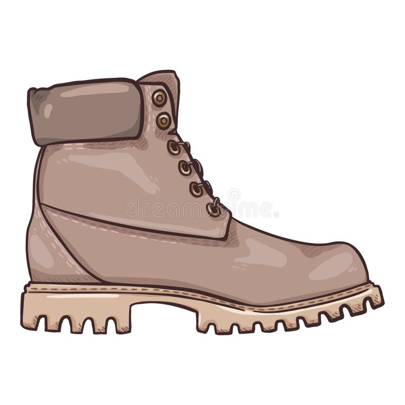 Cartoon Light Gray Work Boots. Vector Illustration Stock Vector ...