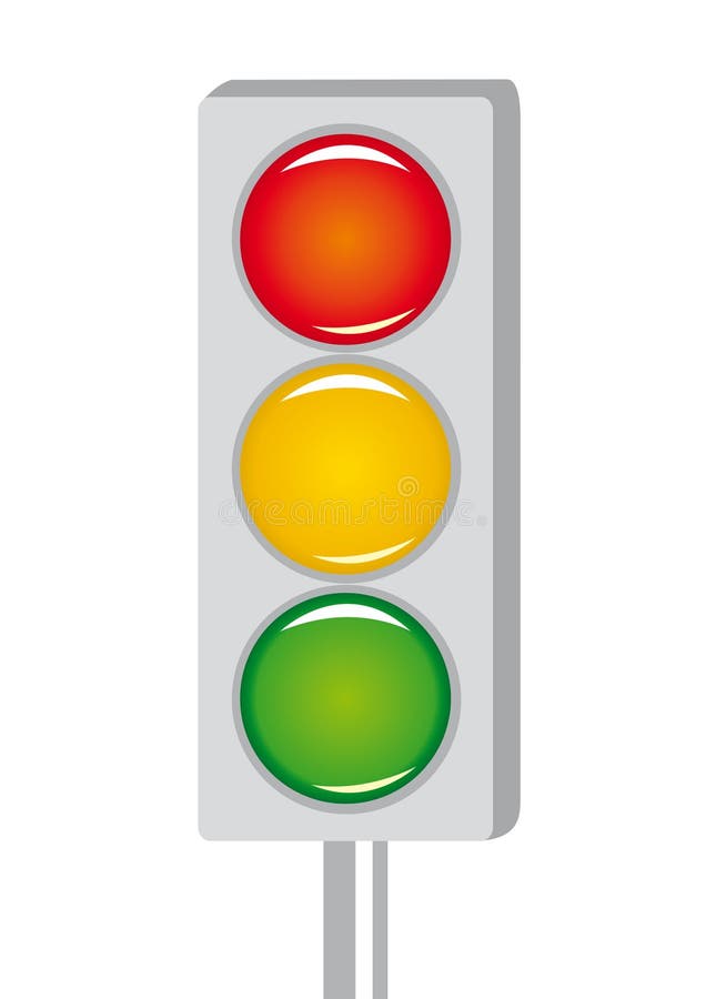 Cartoon light signal. stock vector. Illustration of road - 9914368