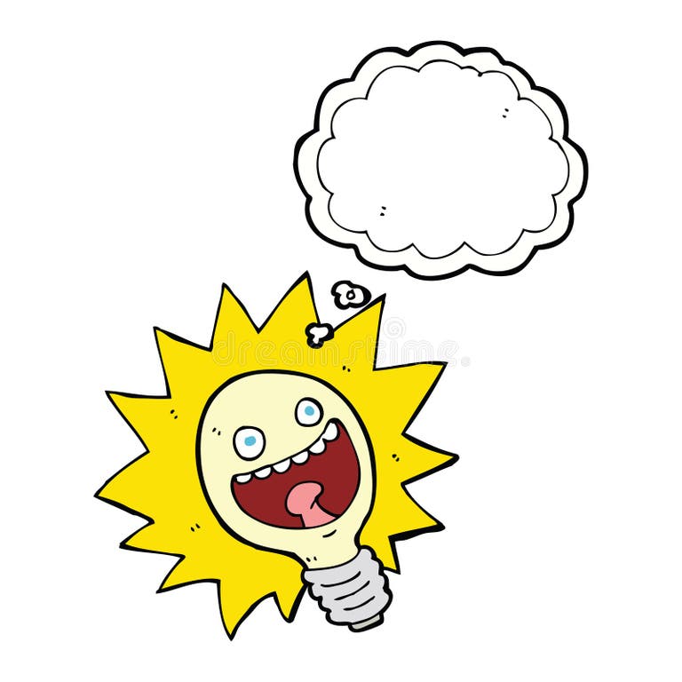Cartoon Lightbulb Thought Bubble Stock Illustrations – 247 Cartoon ...