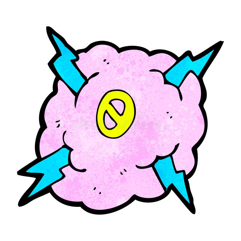 Retro Cartoon Storm Cloud Number Zero Stock Illustrations – 3 Retro ...