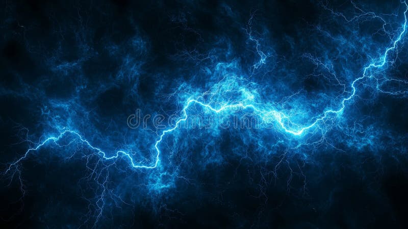 Cartoon Lightning Animation with Blue Glowing Effects. Stock Photo ...