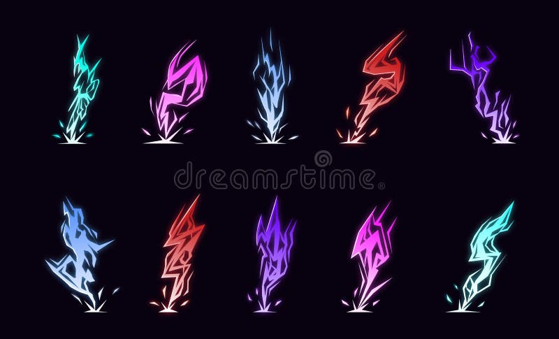 Cartoon lightning effect stock vector. Illustration of thunder - 264065982 Cartoon lightning effect stock vector. Illustration of thunder - 264065982