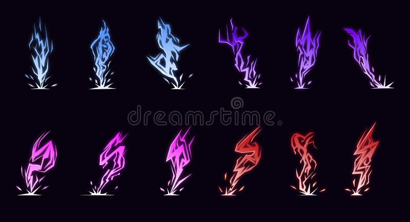 Cartoon lightning effect stock vector. Illustration of shock - 264490408