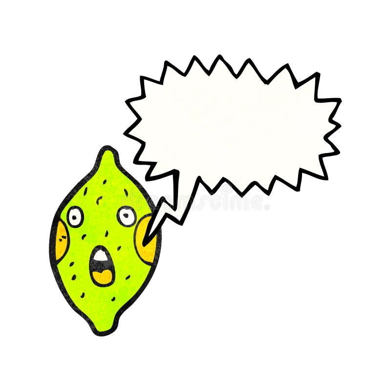 Cartoon Lime with Speech Bubble Stock Vector - Illustration of drawn ...