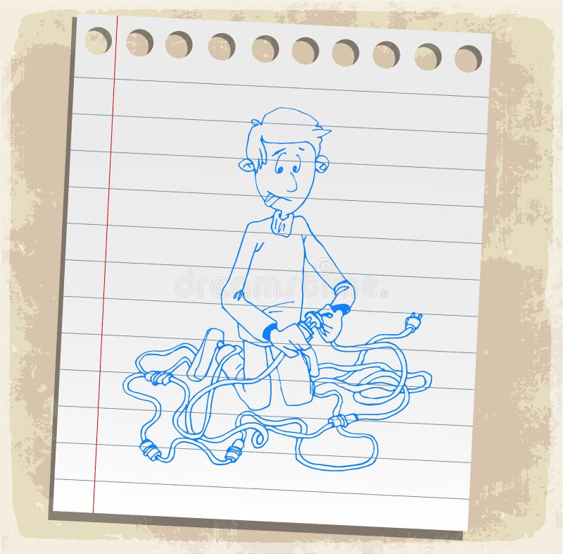 Cartoon Link on Paper Note, Vector Illustration Stock Vector ...