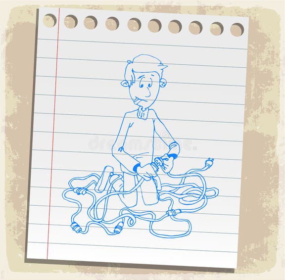 Cartoon Link on Paper Note, Vector Illustration Stock Vector ...