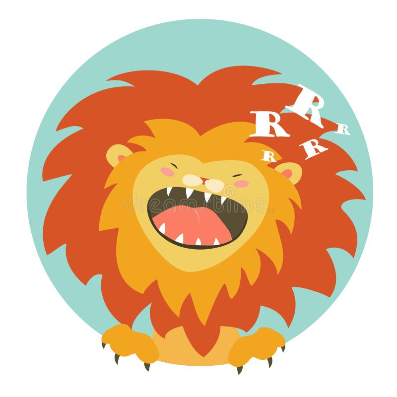 Cartoon lion roaring stock vector. Illustration of funny - 72365619