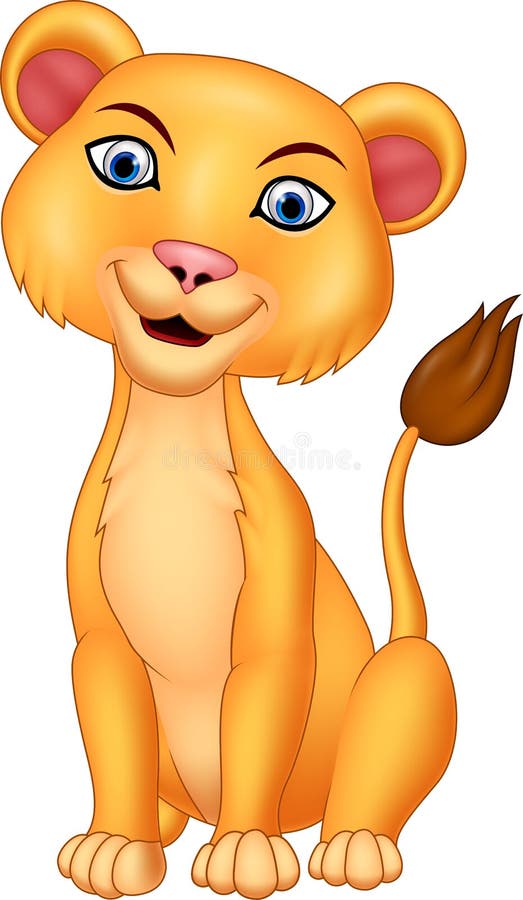 Cute lioness cartoon stock vector. Illustration of mane - 36399577
