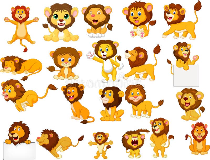 Cartoon Animals Collection Set Stock Vector - Illustration of hippo ...