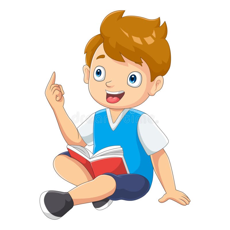 Cartoon Little Boy Having a Good Idea Stock Vector - Illustration of ...