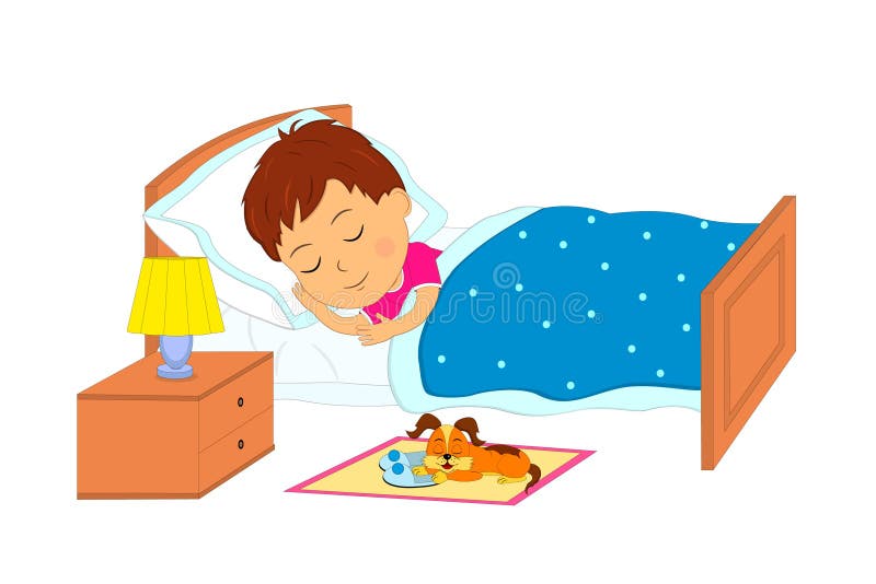 Cartoon little boy sleep stock vector. Illustration of smile - 174114427