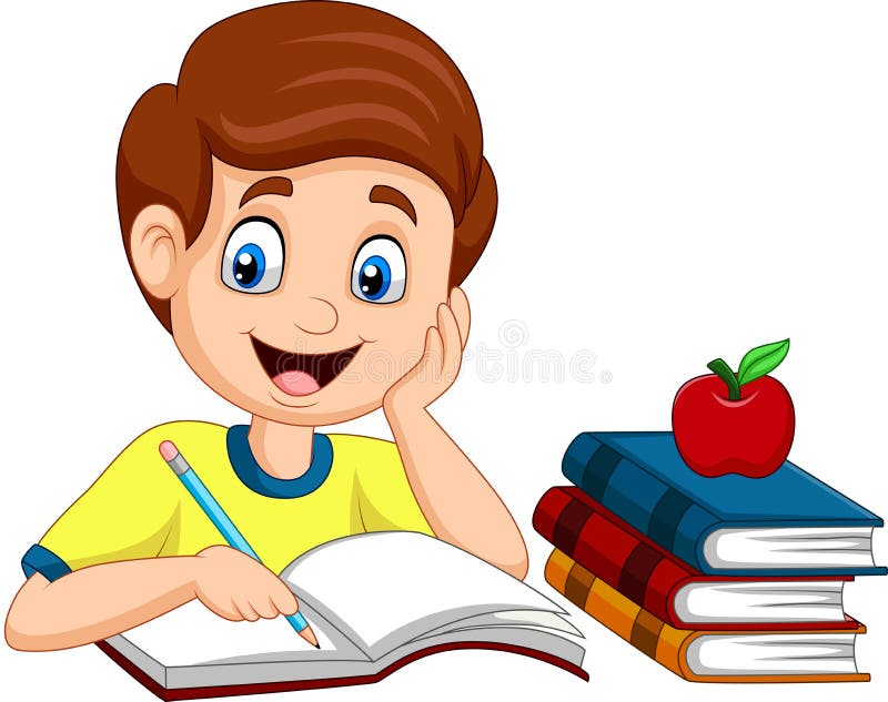 Cartoon Little Boy Studying Stock Vector - Illustration of cute ... Cartoon Little Boy Studying Stock Vector - Illustration of cute ...