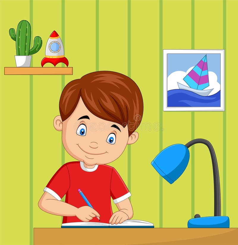 Boy Studying Stock Illustrations – 30,984 Boy Studying Stock ...