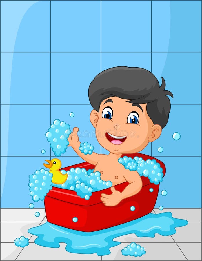 Taking A Bath Cartoon