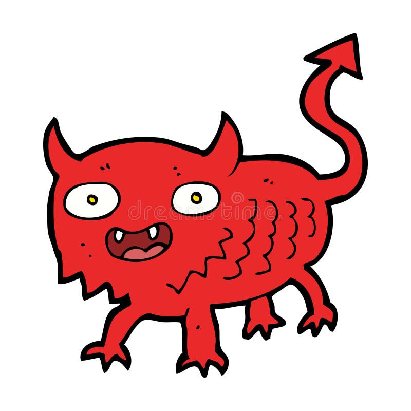 Cartoon little demon stock vector. Illustration of devil - 37012480