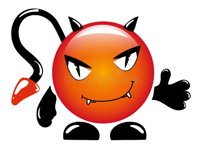 Cartoon little demon stock vector. Illustration of horn - 155811332