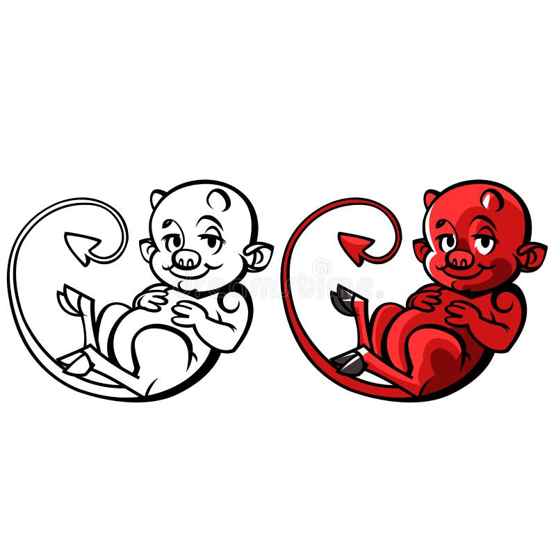 Cartoon Little Devil or Imp - Vector Illustration Stock Vector ...