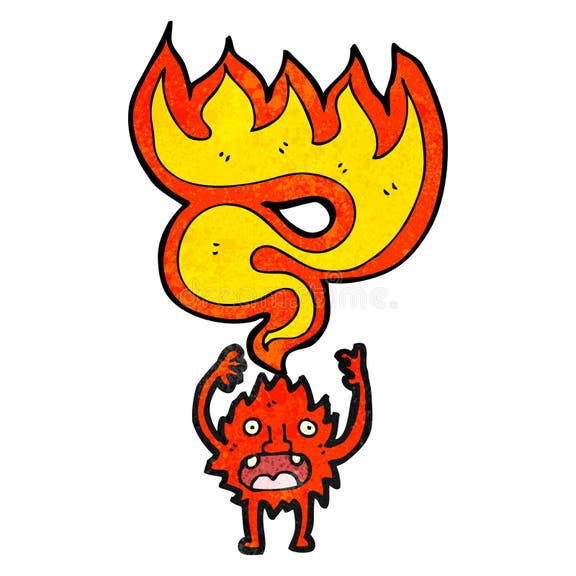 Cartoon little fire imp stock vector. Illustration of happy - 38035127
