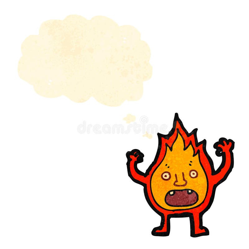 Cartoon Little Flame Creature Stock Vector - Illustration of speech ...