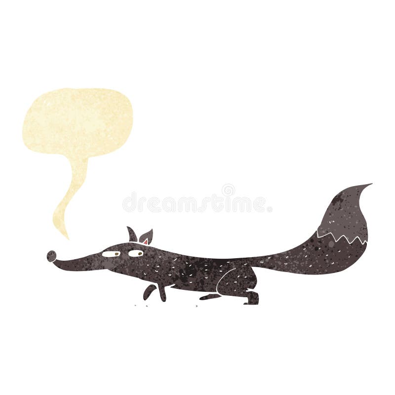 Cartoon Little Fox with Speech Bubble Stock Illustration - Illustration ...