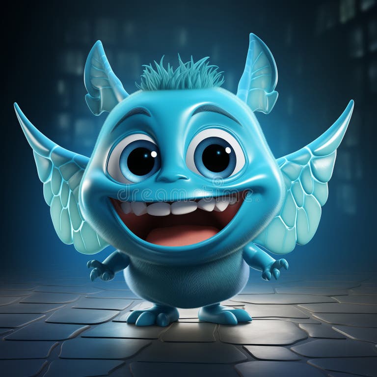 Cartoon Little Funny Pixie on Abstract Background. Stock Photo - Image ...