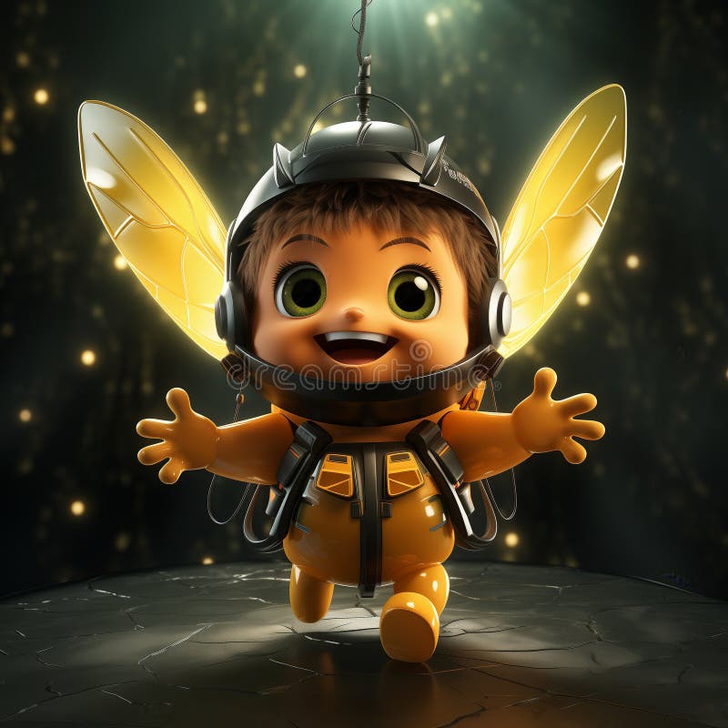 Cartoon Little Funny Pixie on Abstract Background. Stock Image - Image ...