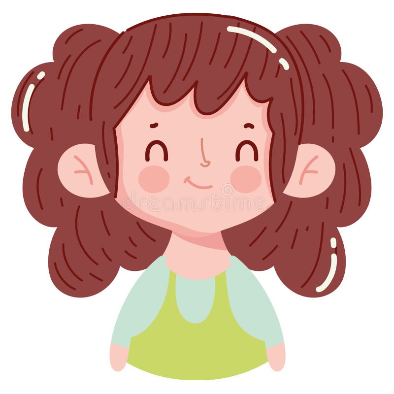 Cartoon little girl stock vector. Illustration of happy - 232216595