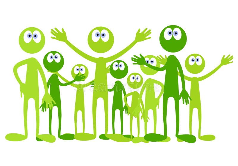 Cartoon Little Green Men stock illustration. Illustration of graphic ...