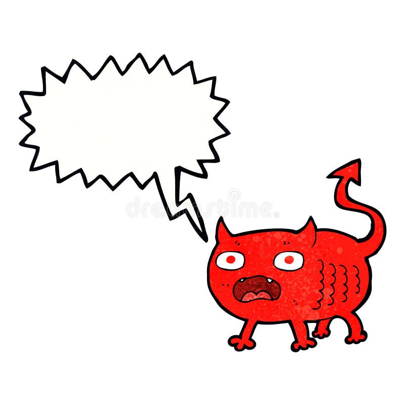 Cartoon Little Imp with Speech Bubble Stock Illustration - Illustration ...